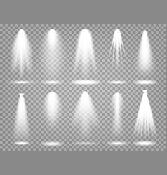 White beam lights spotlights scene Royalty Free Vector Image