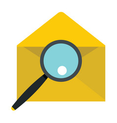 Flat yellow mail letter icon Royalty Free Vector Image