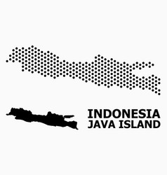 Flat map java island with caption Royalty Free Vector Image