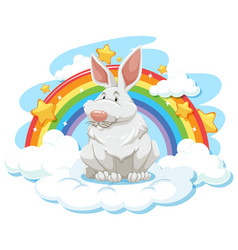 Rabbit cartoon character on white background Vector Image