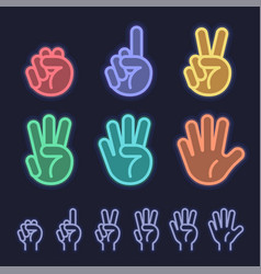 Hand icon with index finger pointing count one Vector Image