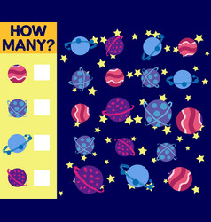 Cartoon education counting game for preschool Vector Image