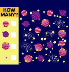 Cartoon education counting game for preschool Vector Image