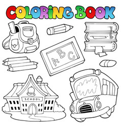 Coloring book school topic 1 Royalty Free Vector Image