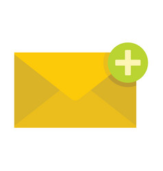 Flat yellow mail letter icon Royalty Free Vector Image