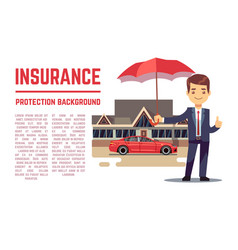 Insurance company agent infographics design Vector Image