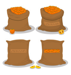 Sacks of fruits and crops Royalty Free Vector Image