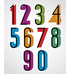 Basic numbers cartoon characters set Royalty Free Vector