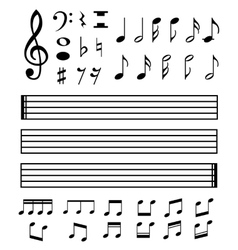 Music note labels and icons Royalty Free Vector Image