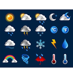 Realistic weather icons set Royalty Free Vector Image
