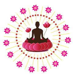 Geometric yoga design Royalty Free Vector Image