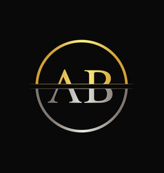 Initial ab letter logo with creative modern Vector Image