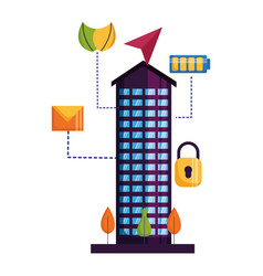 City buildings cartoon Royalty Free Vector Image