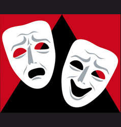 Two theatrical comedy and drama mask Royalty Free Vector