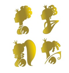 Five cute princesses Royalty Free Vector Image