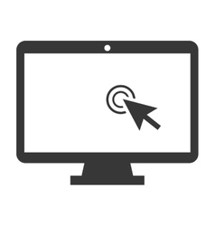 Computer screen monitor technology outline Vector Image