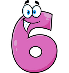 Funny red number one 1 cartoon character Vector Image