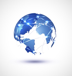 Abstract polygonal planet world globe map Vector Image