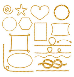 Nautical rope knots icon set Royalty Free Vector Image