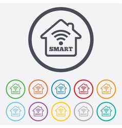Smart home system icons set flat design style Vector Image