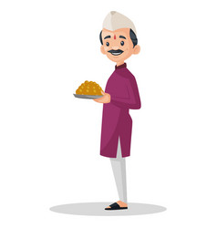 Indian marathi man cartoon Royalty Free Vector Image