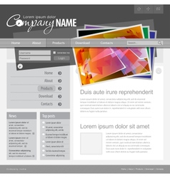Gray website template Royalty Free Vector Image