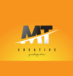 Tm t m letter modern logo design with yellow Vector Image