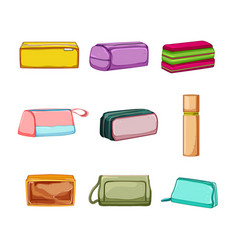 Education pencil case cartoon Royalty Free Vector Image