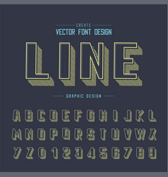 Shadow alphabet font type letters and numbers Vector Image