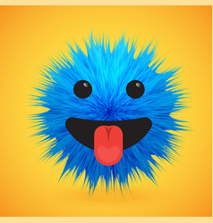 High-detailed 3d fur smiley emoticon Royalty Free Vector