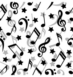Hand drawn music notes seamless pattern design Vector Image