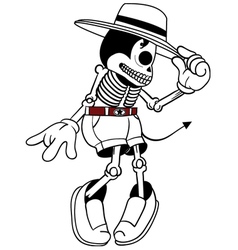 Dancing skeleton silhouette Royalty Free Vector Image