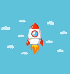 Rocket launch flying around earth Royalty Free Vector Image