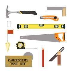 Carpenter with wood and tools Royalty Free Vector Image