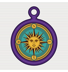 Vintage sun compass rose vector by iatsun - Image #1610479 - VectorStock