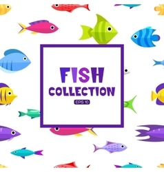 Cartoon fish collection background Royalty Free Vector Image