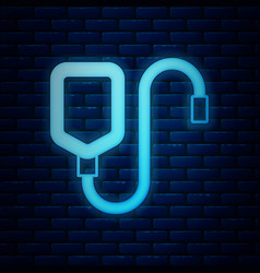 Gift shopping bag neon sign Royalty Free Vector Image