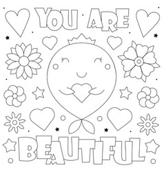 You are great coloring page Royalty Free Vector Image