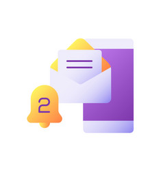 Push notifications rgb color icon Royalty Free Vector Image