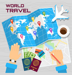 Banner template with world map Royalty Free Vector Image