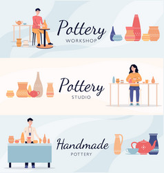 Handmade banners set Royalty Free Vector Image