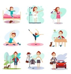 Daily routine activities Royalty Free Vector Image