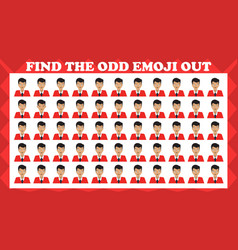 Find the odd emoji out visual logic puzzle game Vector Image