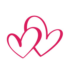 Two hearts logo Royalty Free Vector Image - VectorStock