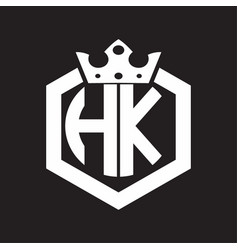 Hk logo monogram with piece line art design Vector Image