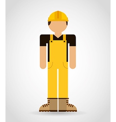Construction equipment and man building wall set Vector Image
