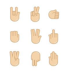 Deaf mute sign language character gesture Vector Image