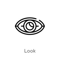 Outline computer vision icon isolated black Vector Image