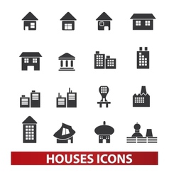 Building color line icon set Royalty Free Vector Image