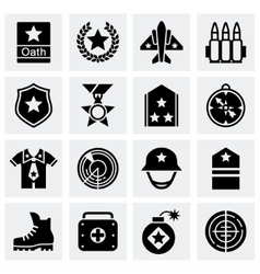Military and army design element icon set Vector Image